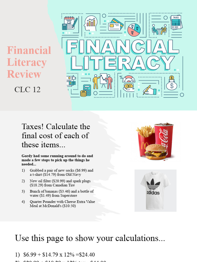 Financial Literacy: Cost Calculations Guide | PDF | Taxes | Government ...