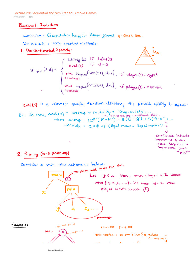 Lecture 20 Sequential and Simultaneous Move Games | PDF