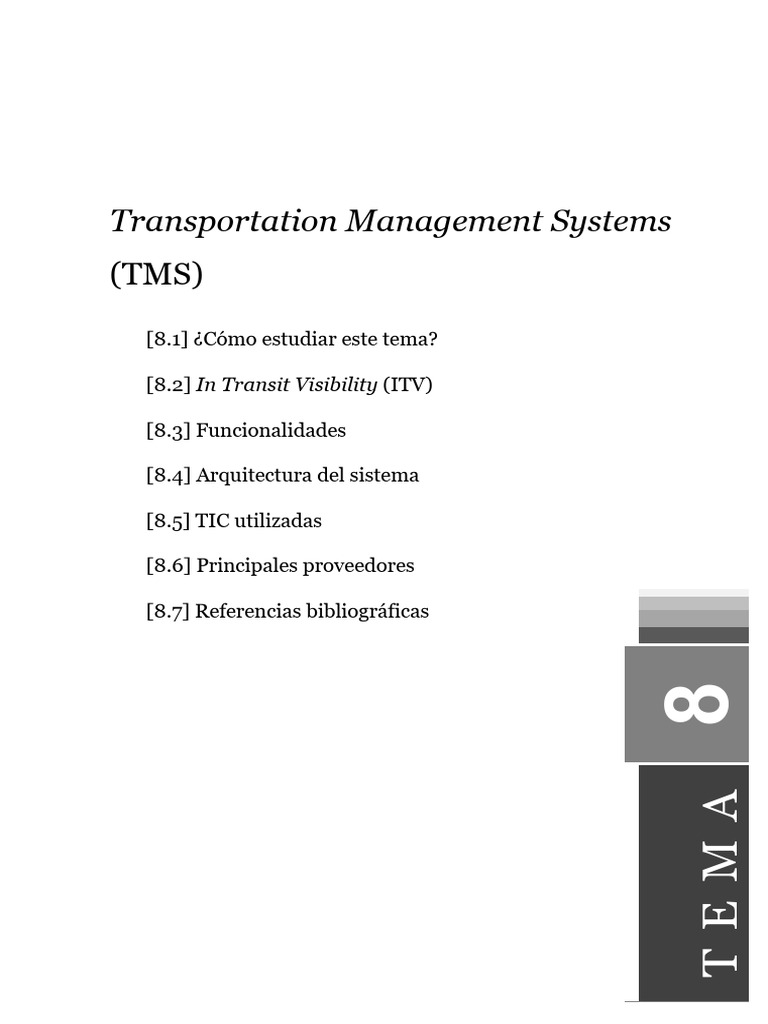 Tema 8. Transportation Management Systems (TMS) | PDF | Logística | Transporte