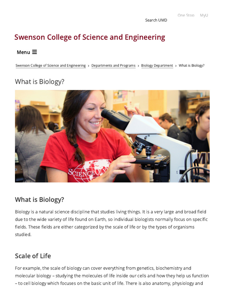 What Is Biology - Swenson College of Science and Engineering - UMN ...