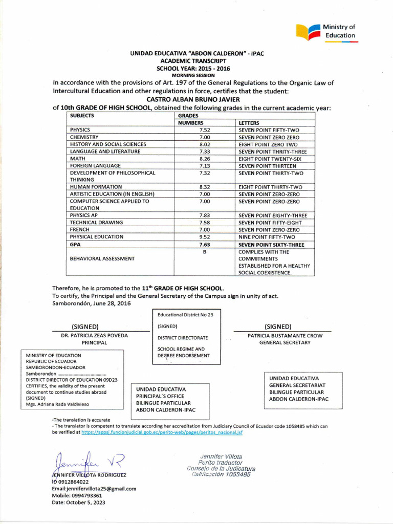 Academic Transcripts | PDF