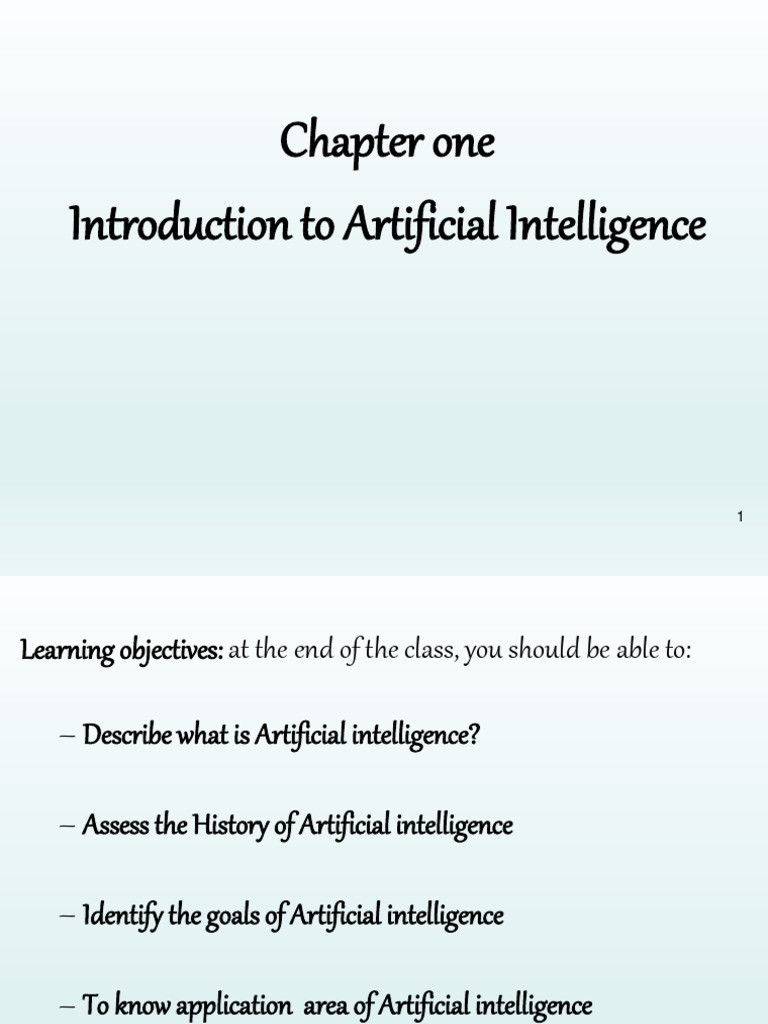 AI Chapter One | PDF | Artificial Intelligence | Intelligence (AI) & Semantics