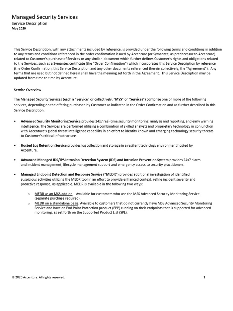 Accenture Managed Security Services | PDF | Computer Security | Security