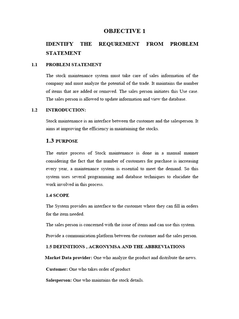 Objective 1 | PDF | Software Development Process | Use Case