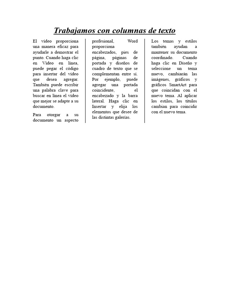 Trabajamos con columnas de texto | PDF