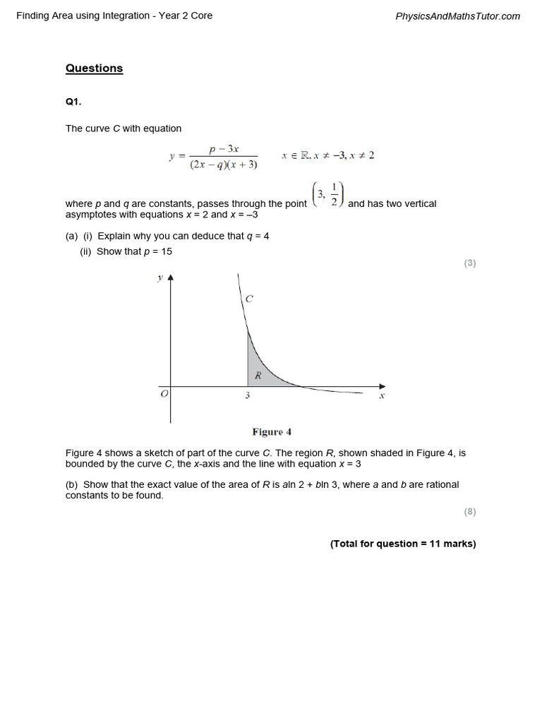 Finding Area using Integration | PDF | Area | Equations