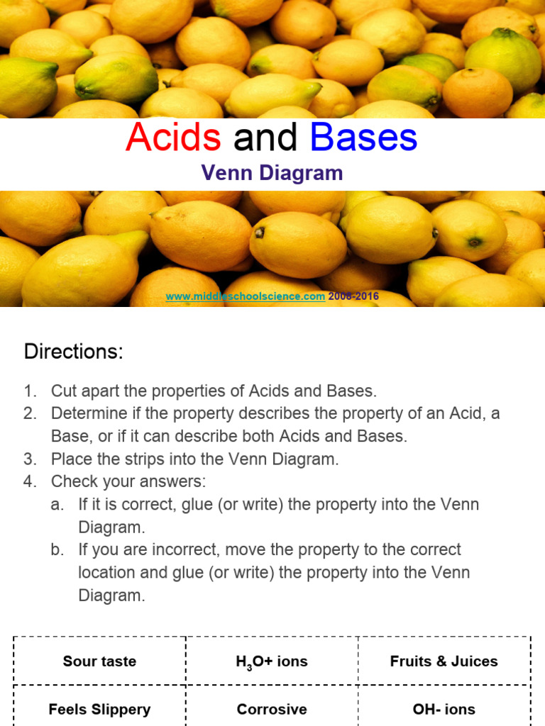 Acids Bases Venn Diagram Public | PDF | Ph | Acid