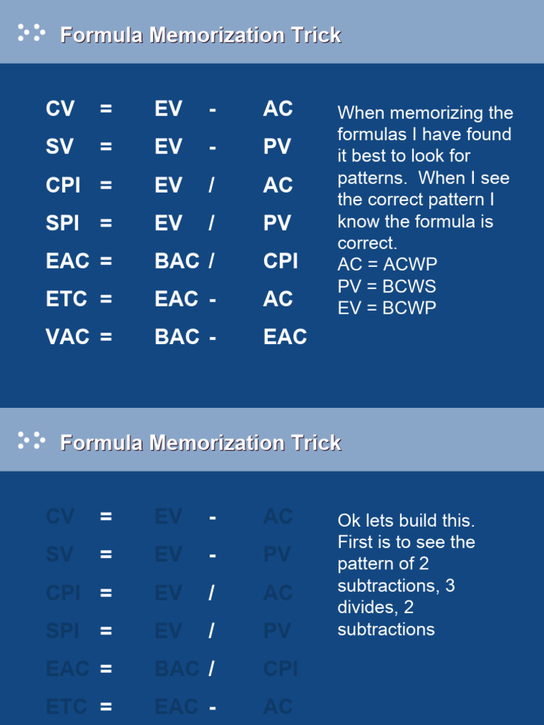 Memorize-Basic PMP Formulas | PDF | Statistical Analysis | Teaching ...