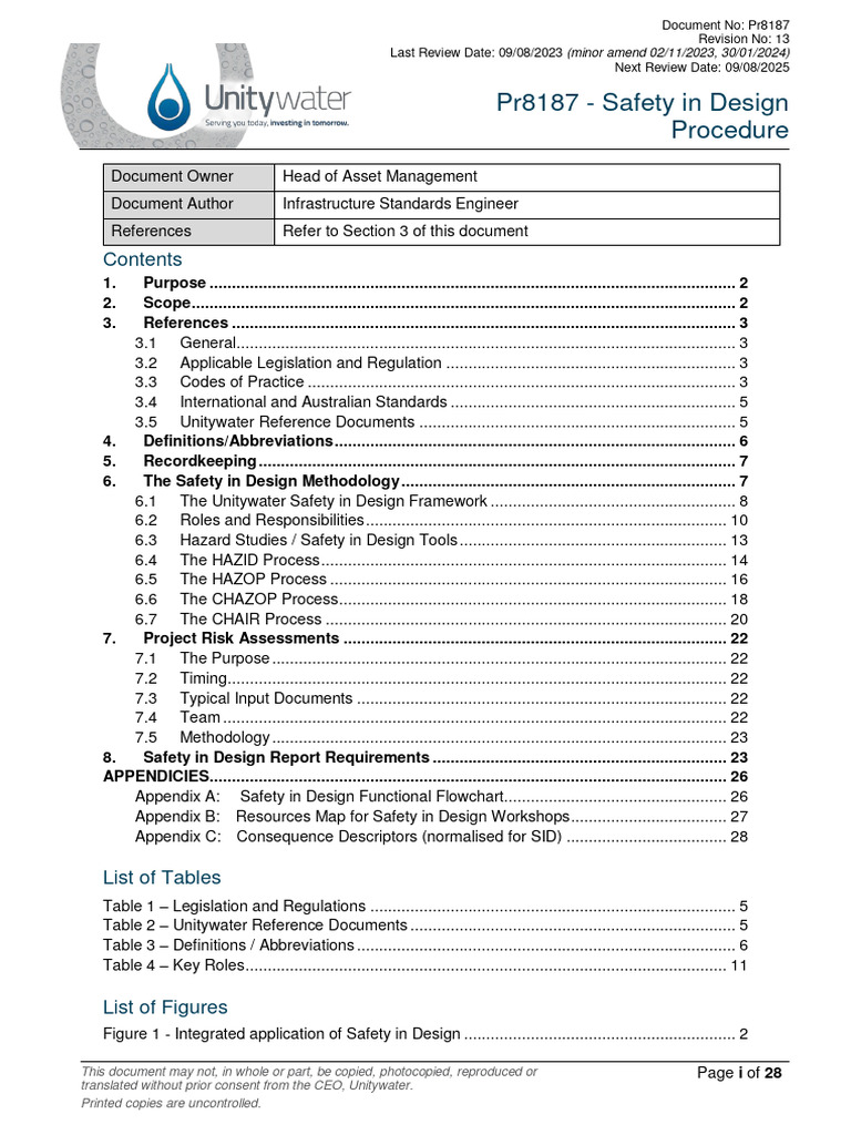 Safety in Design Procedure Overview | PDF | Occupational Safety And ...