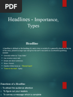 Types of Newspaper Headlines Explained | PDF | Newspapers | News
