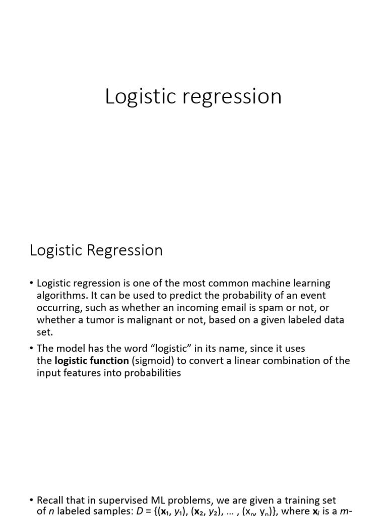 Logistic Regressions | PDF | Logistic Regression | Statistical Classification