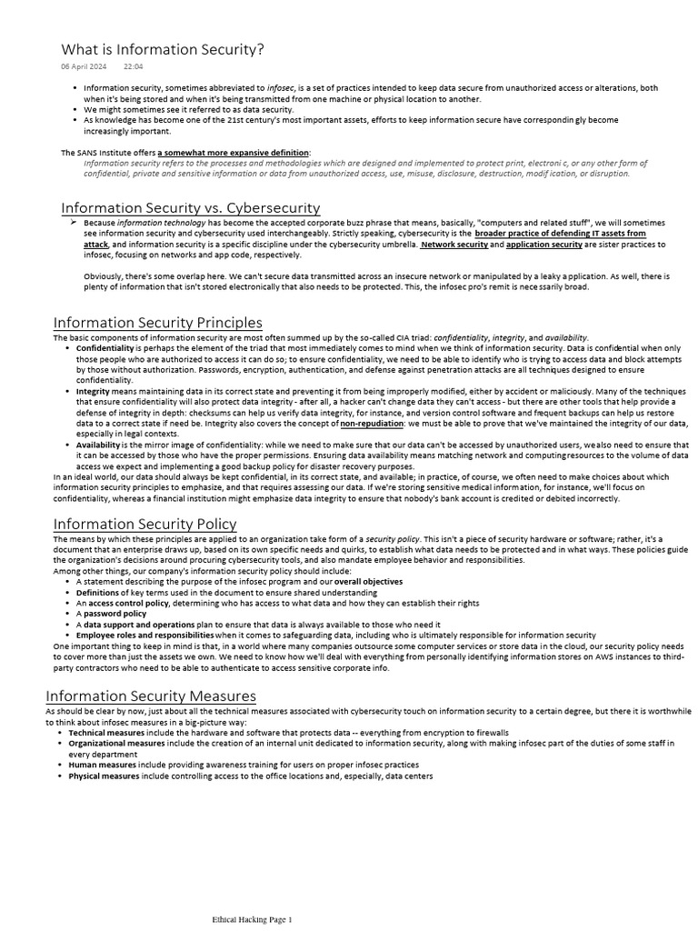 Information Security Essentials | PDF | Information Security | Security