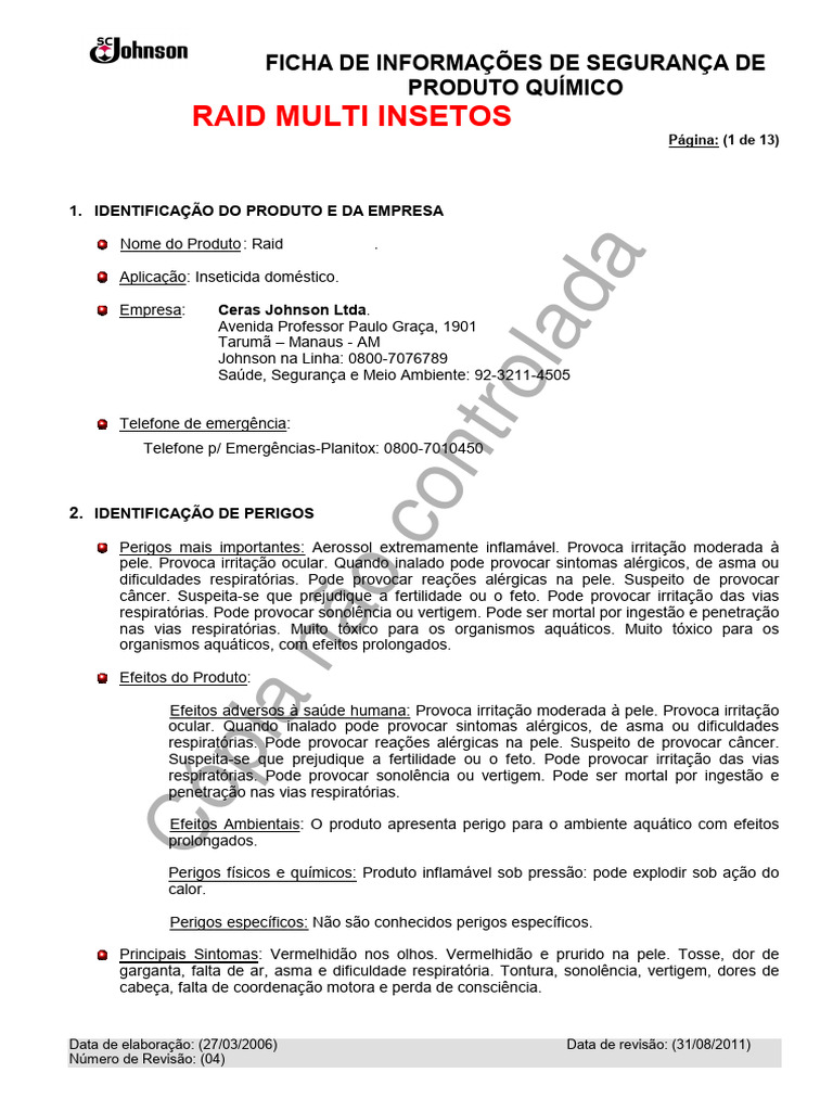 Fispq - Raid Multi Insetos | PDF | Incêndios | Asma