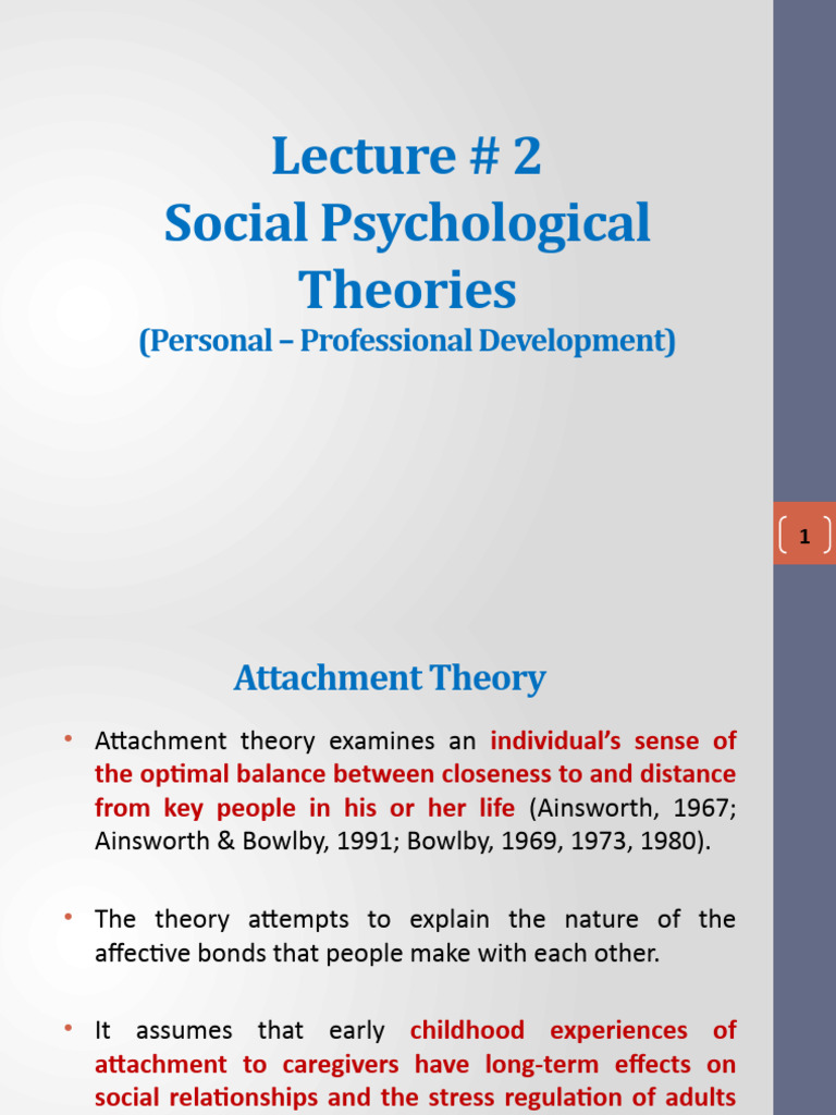 Lecture # 2 Social Psychological Theories: (Personal - Professional Development) | Download Free ...