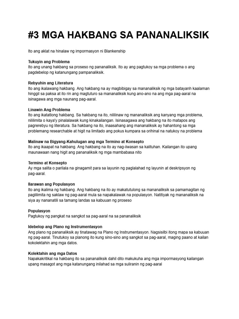 Pananaliksik 3&4 | PDF