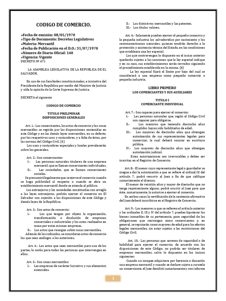 Codigo de Comercio | PDF | Sociedad de responsabilidad limitada | Sociedad