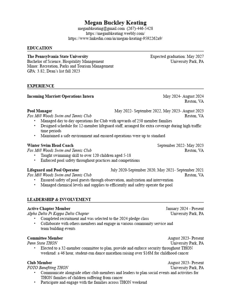 Megan Buckley Keating's Resume | PDF | Pennsylvania State University