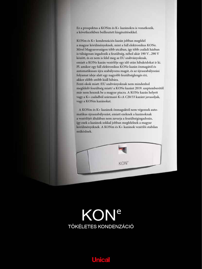 1 - Prospektus KONm És K+ Kondenz Fali Kazán ErP - Rev2 | PDF