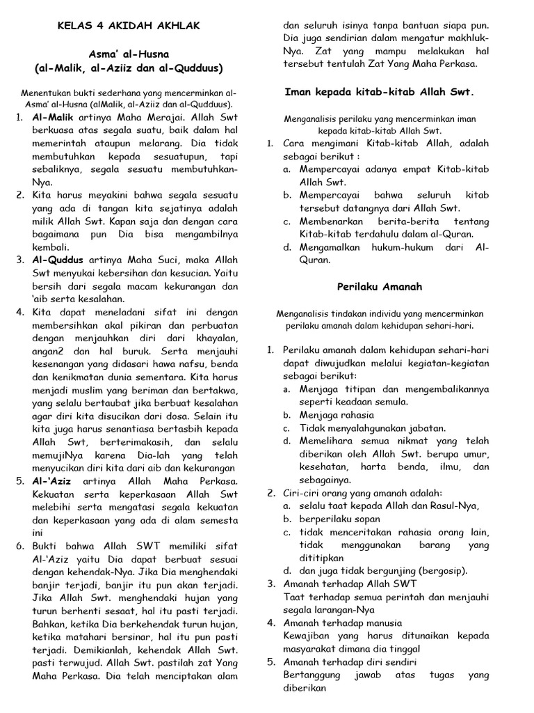 Materi Akidah Akhlak | PDF