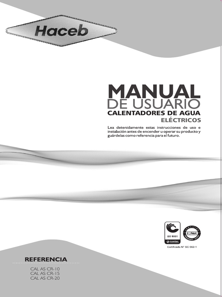 Manual de Usuario | PDF | Enchufes y tomas de corriente alterna | Agua