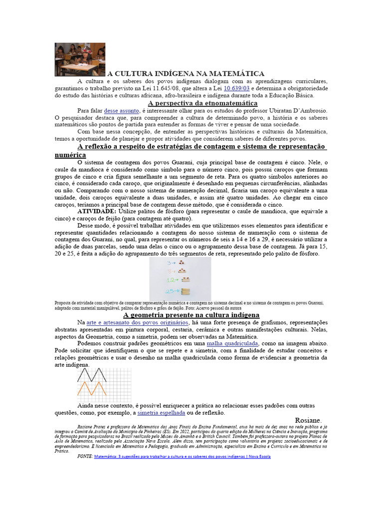 Matemática e Cultura Indígena Guarani | PDF | Geometria | Matemática