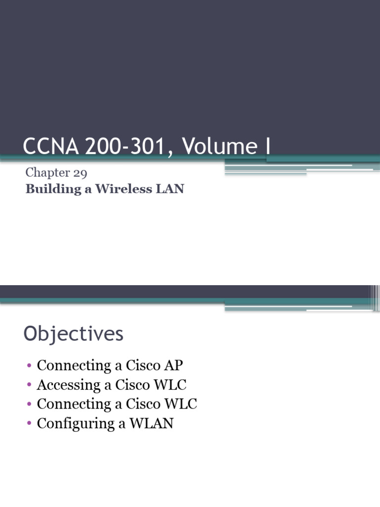 CCNA 200-301 Chapter 29 Building A Wireless LAN | PDF | Wireless Lan | Computer Network