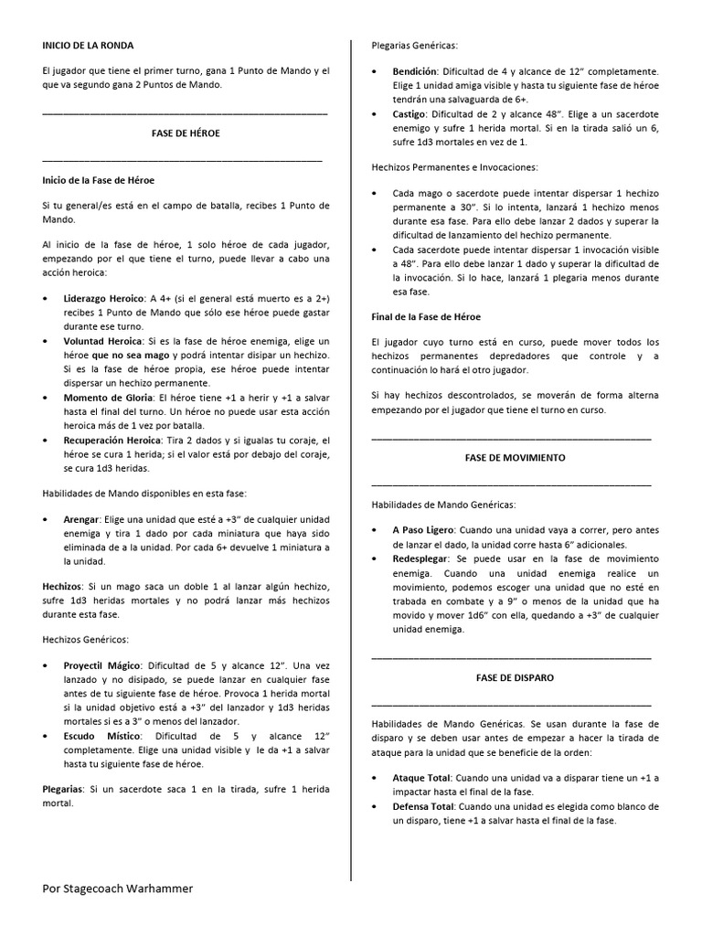 Resumen fases AoS 3.0 V.2 | PDF