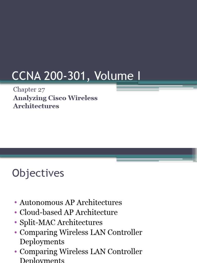 CCNA 200-301 Chapter 27 Analyzing Cisco Wireless Architectures | PDF | Wireless Lan | Computer ...