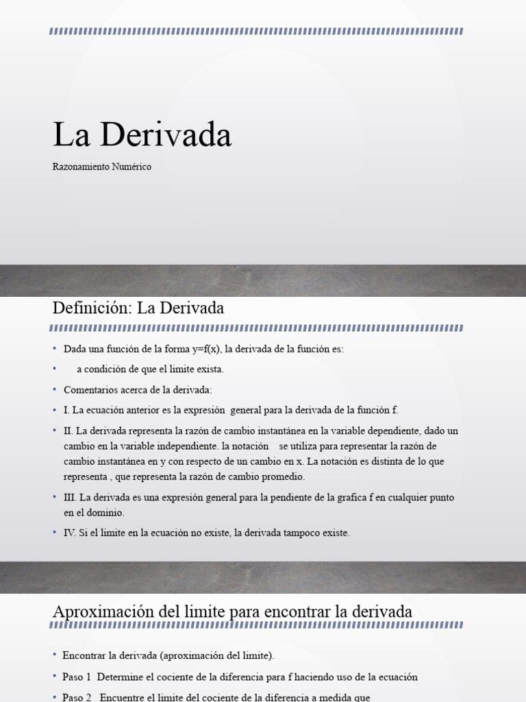 La Derivada | Descargar gratis PDF | Derivado | Función (Matemáticas)