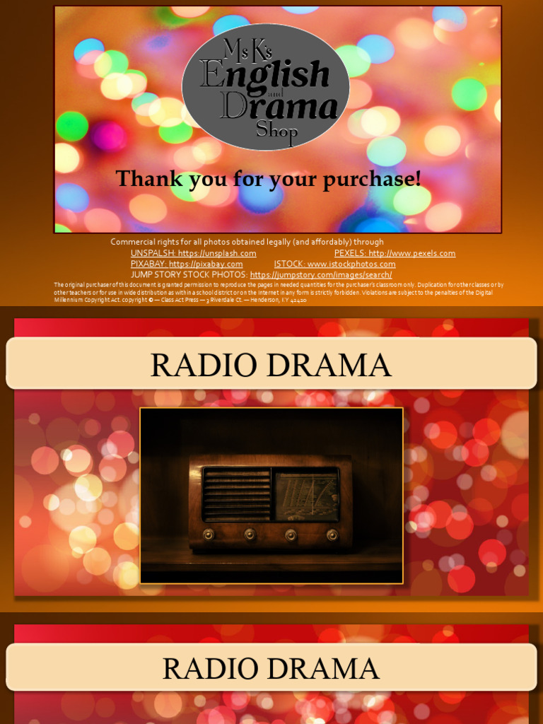 Radio Drama Powerpoint | PDF | Voice Acting | Entertainment