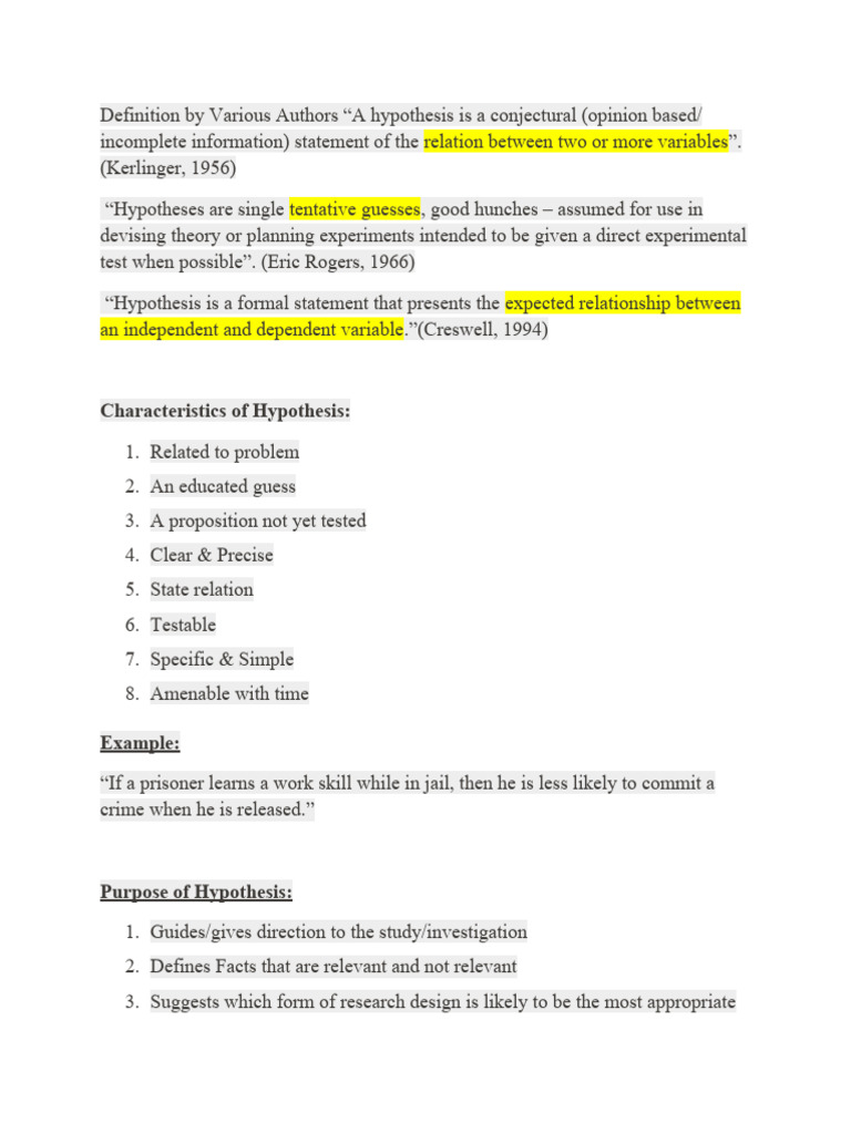 Hypothesis Meaning and Testing | PDF | Hypothesis | Statistical ...