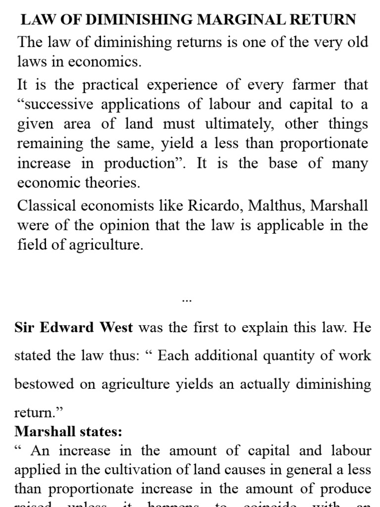 Laws of Return | Download Free PDF | Labour Economics | Economics