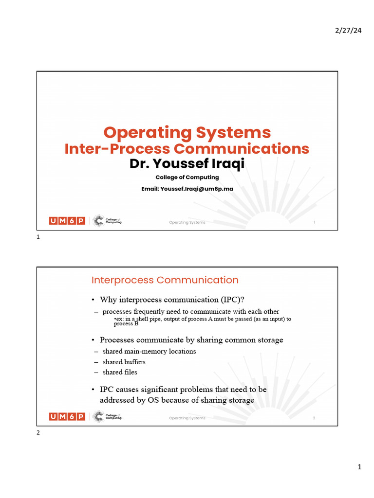3 Ipc | PDF | Process (Computing) | Message Passing