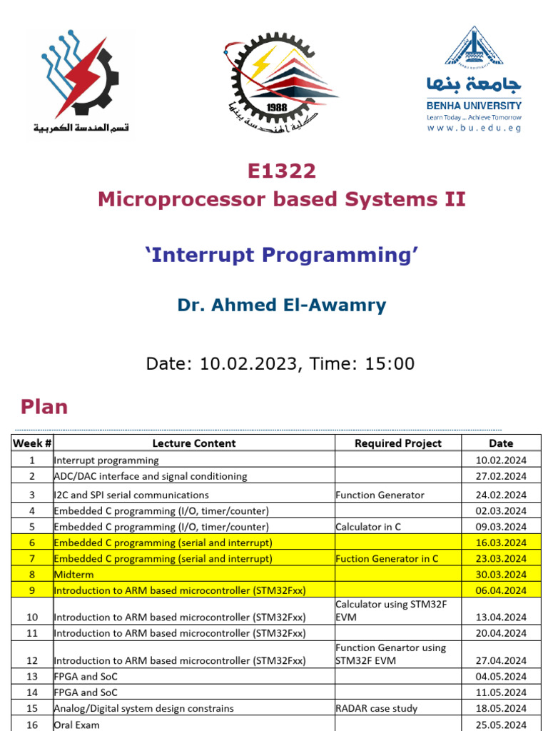Microprocessorbasedsystems Term I Lec1 Interrupt Programming Pdf