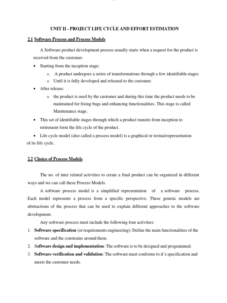 SPM Unit 2 Notes | PDF | Software Development Process | Systems Engineering