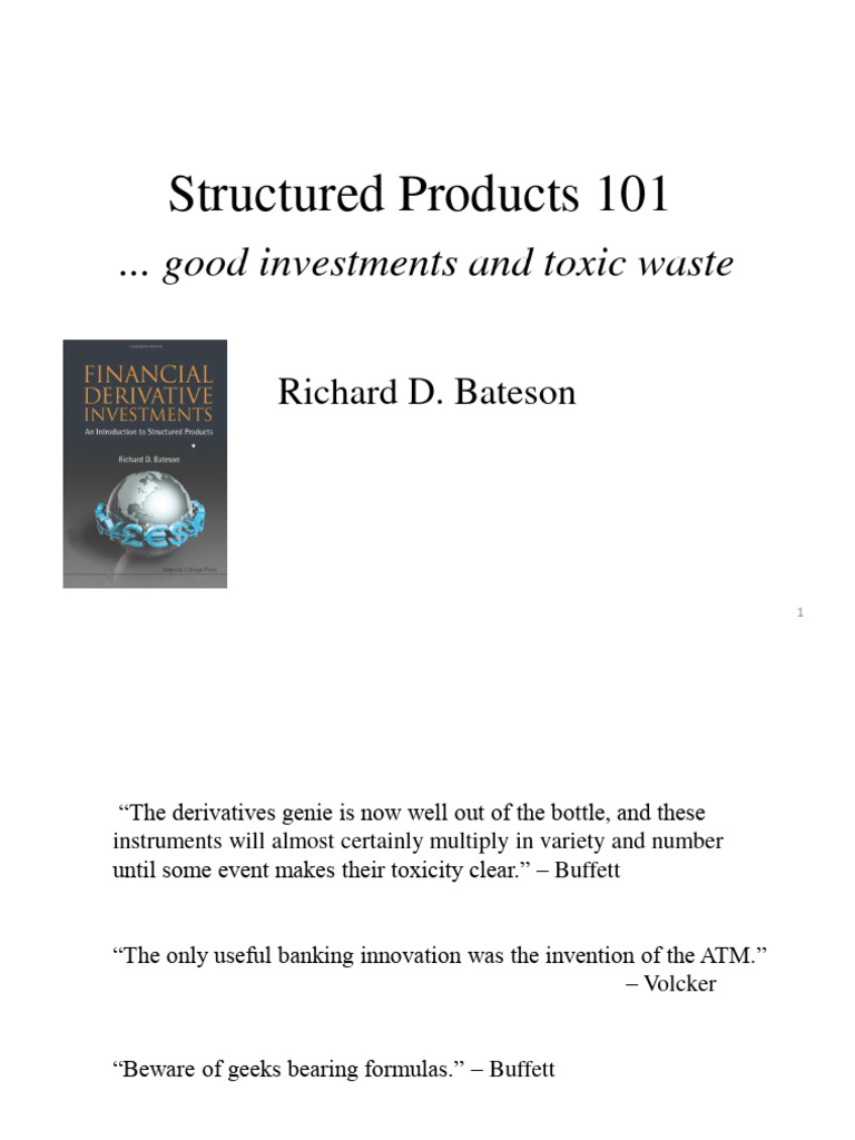 Oxford University Lecture On Structured Products 1612882547 | PDF | Collateralized Debt ...