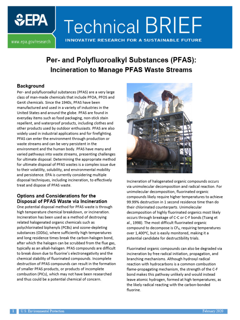 Historic_ technical_brief_pfas_incineration_ioaa_approved_final_july_2019 | PDF | Resource ...