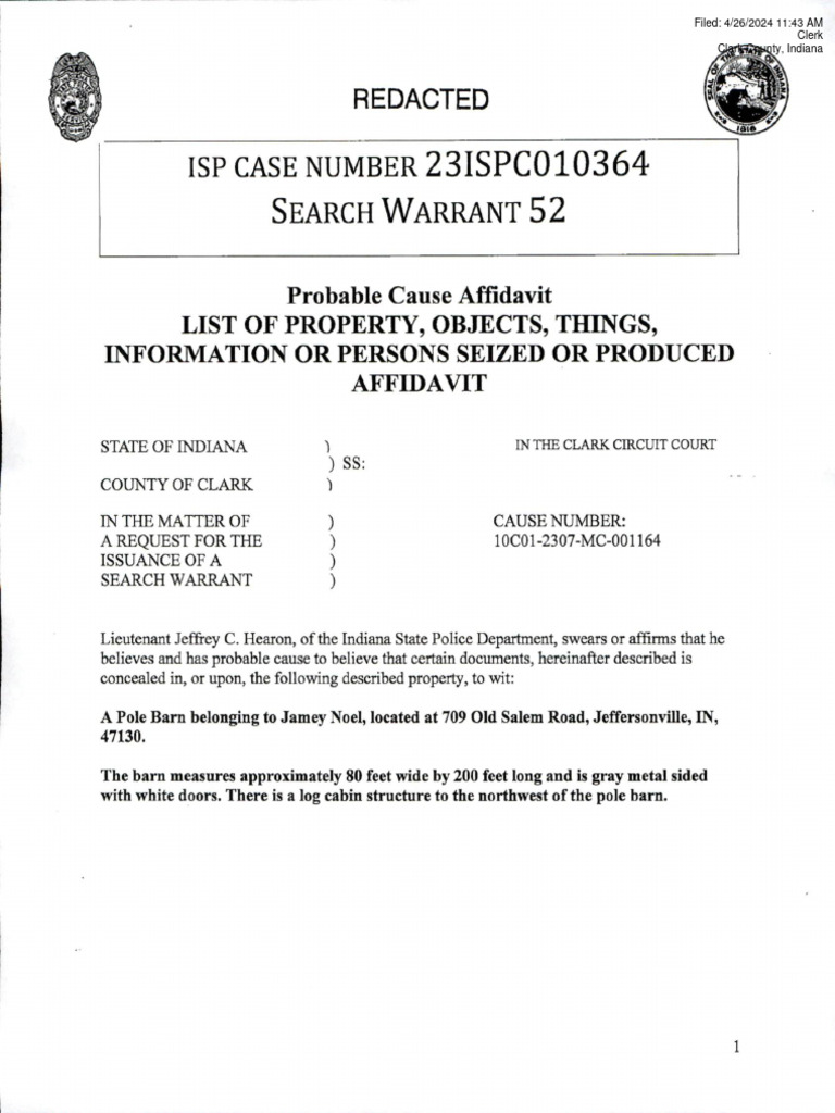 SW 52 Probable Cause Redacted | PDF | Probable Cause | Police