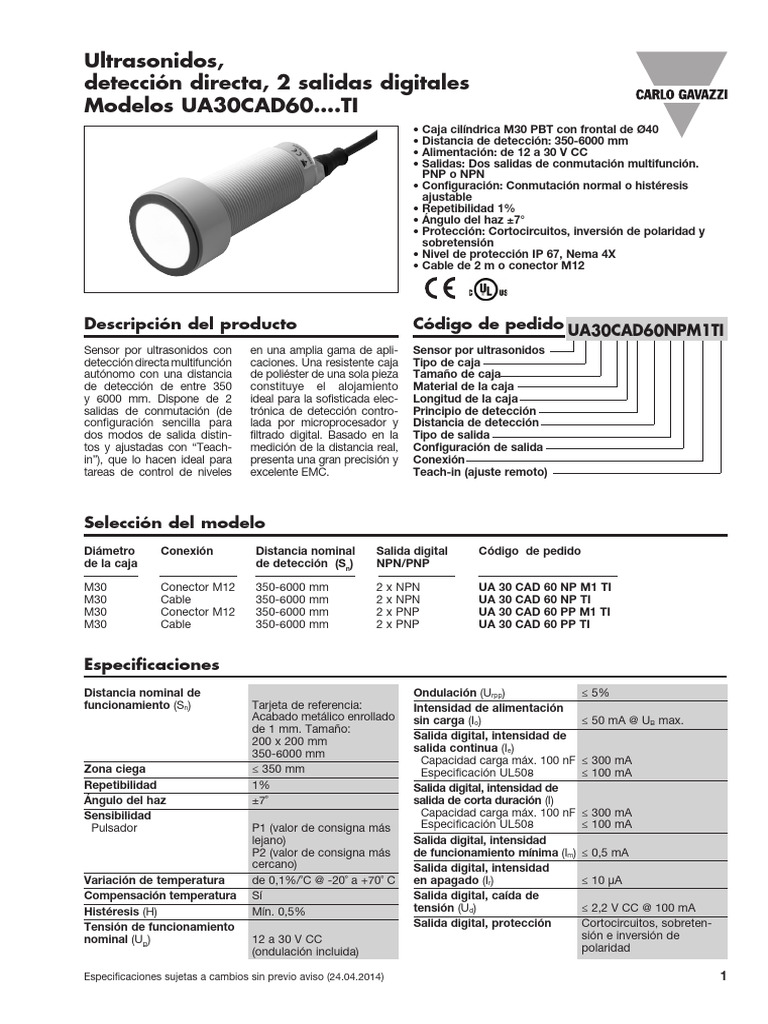 Sensor de Nivel Ultrasonico | PDF | Hertz | Metrología