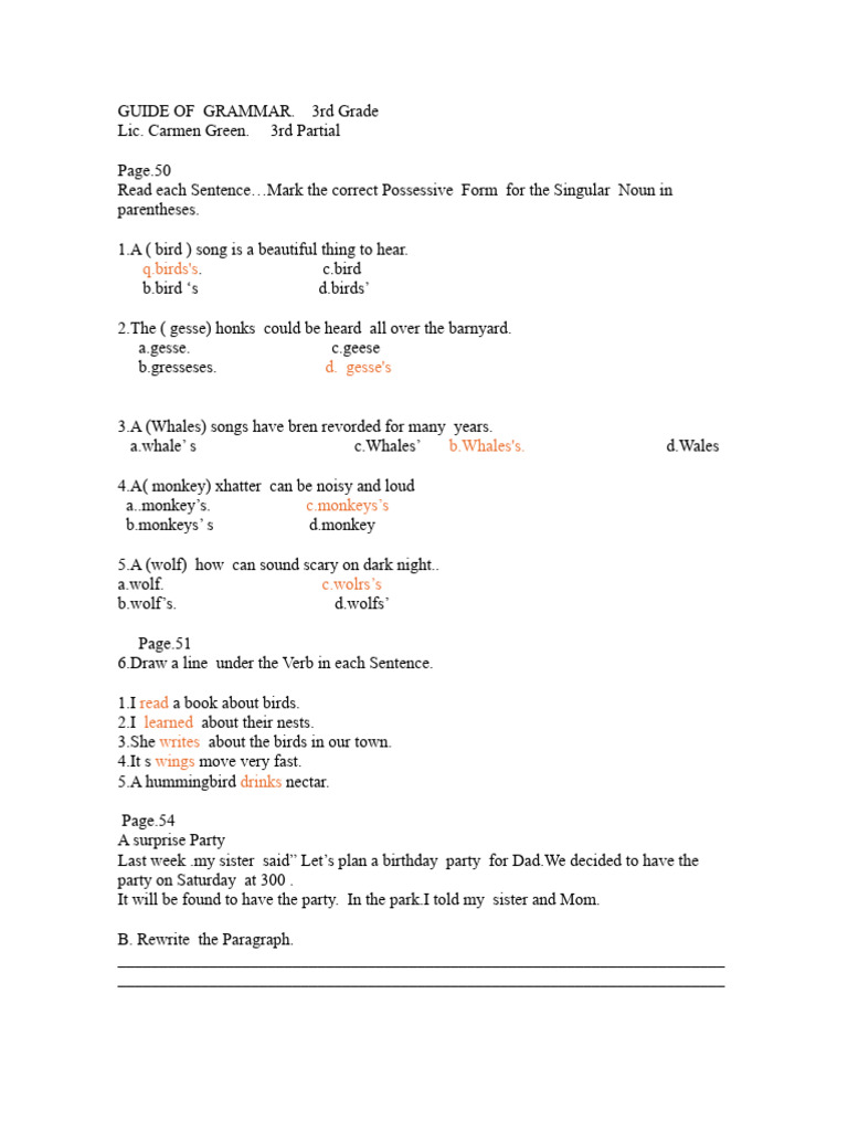 Guide 3rd Grade.3rd Partial | PDF | Poetry
