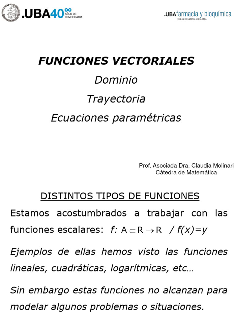 Funciones Vectoriales: Guía Básica | PDF | Velocidad | Vector Euclidiano