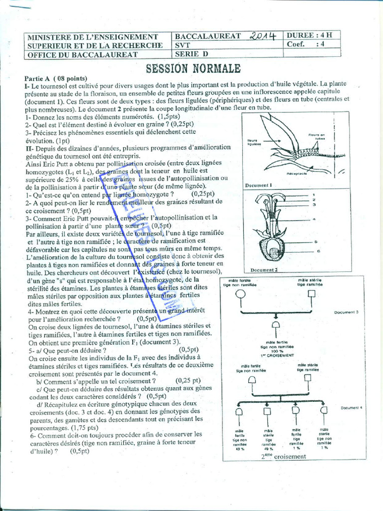 Bac D SVT 2014 | PDF