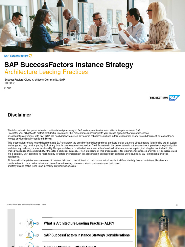 SAP731656 - ALP - SAP SuccessFactors Instance Strategy 1H 2022 PUBLIC ...