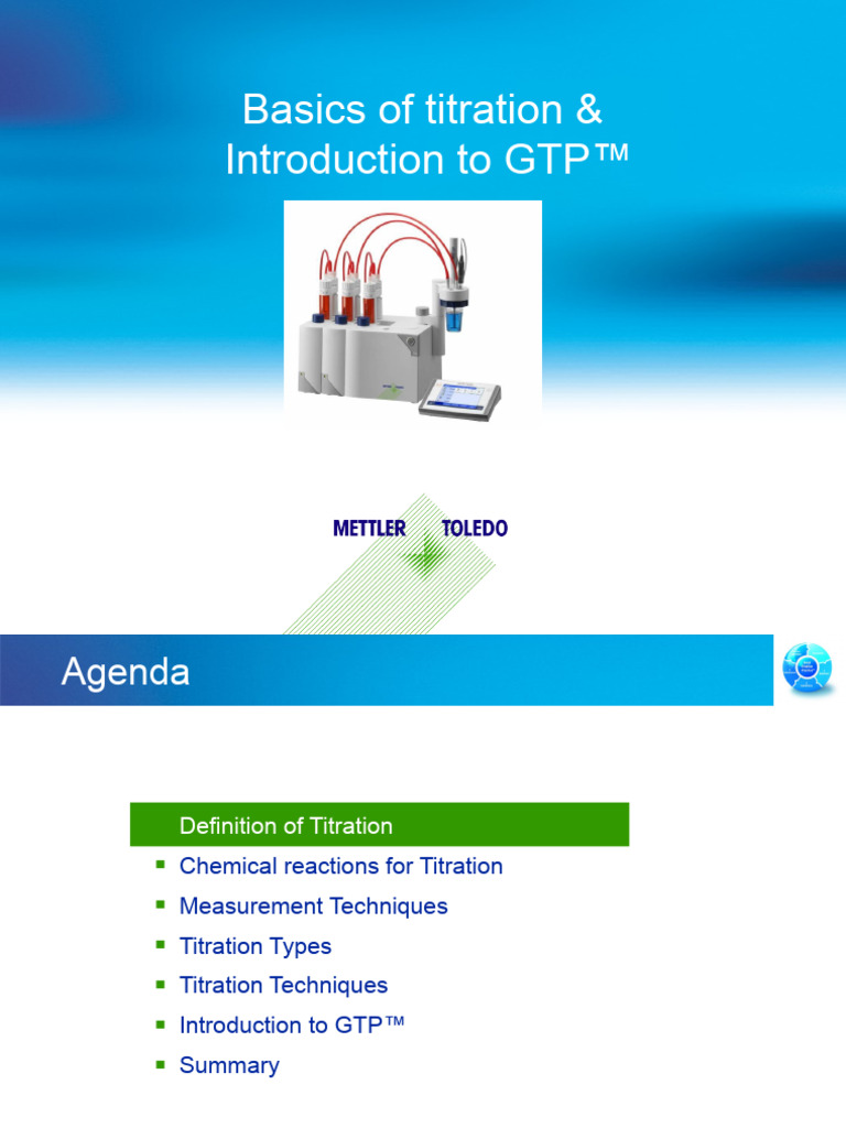Basics Of Titration And Introduction To Gtp Pdf Titration Chemistry
