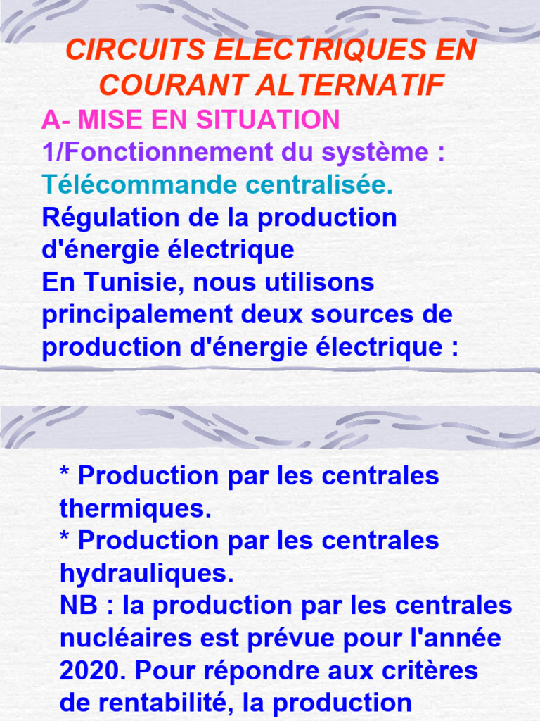 Circuit Élec | PDF | Courant alternatif | Tension électrique
