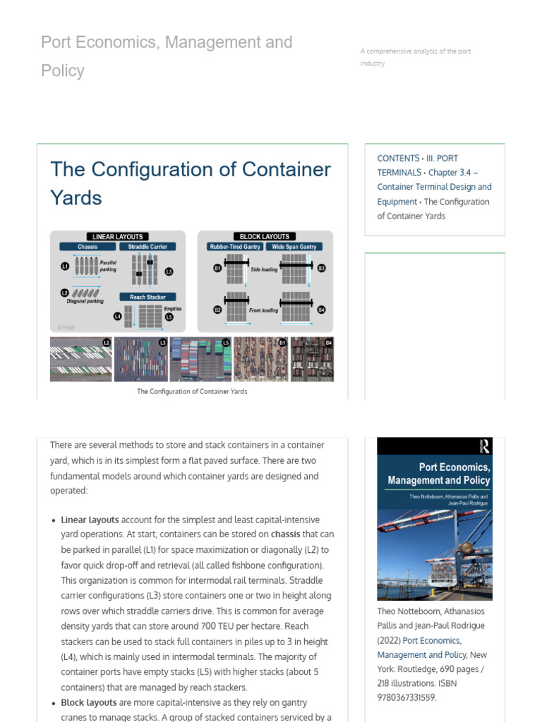 The Configuration of Container Yards - Port Economics, Management and ...