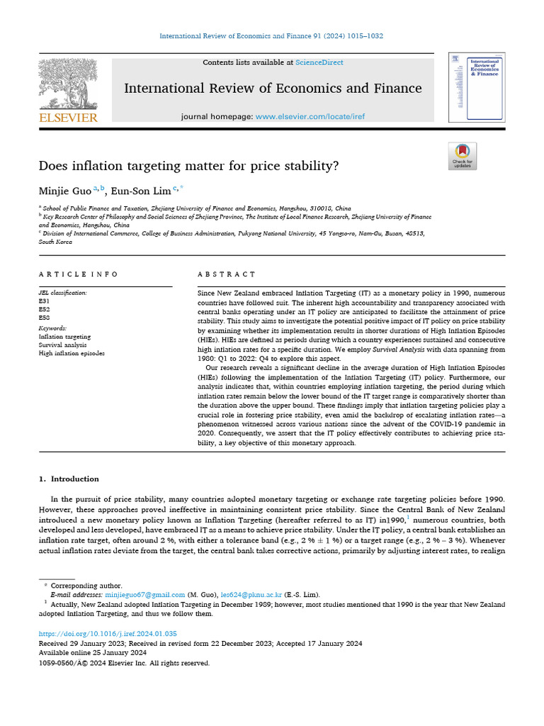 Does Inflation Targeting Matter For Price Stability | PDF | Inflation ...
