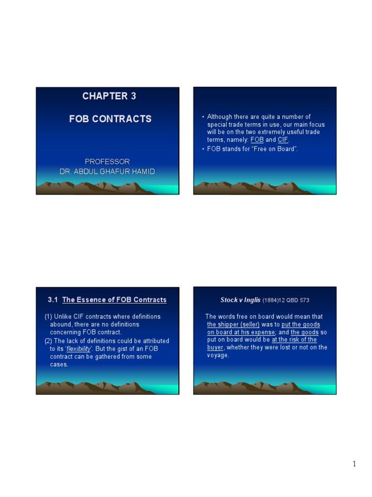 Understanding FOB Contracts | PDF | Bill Of Lading | Civil Law (Legal ...