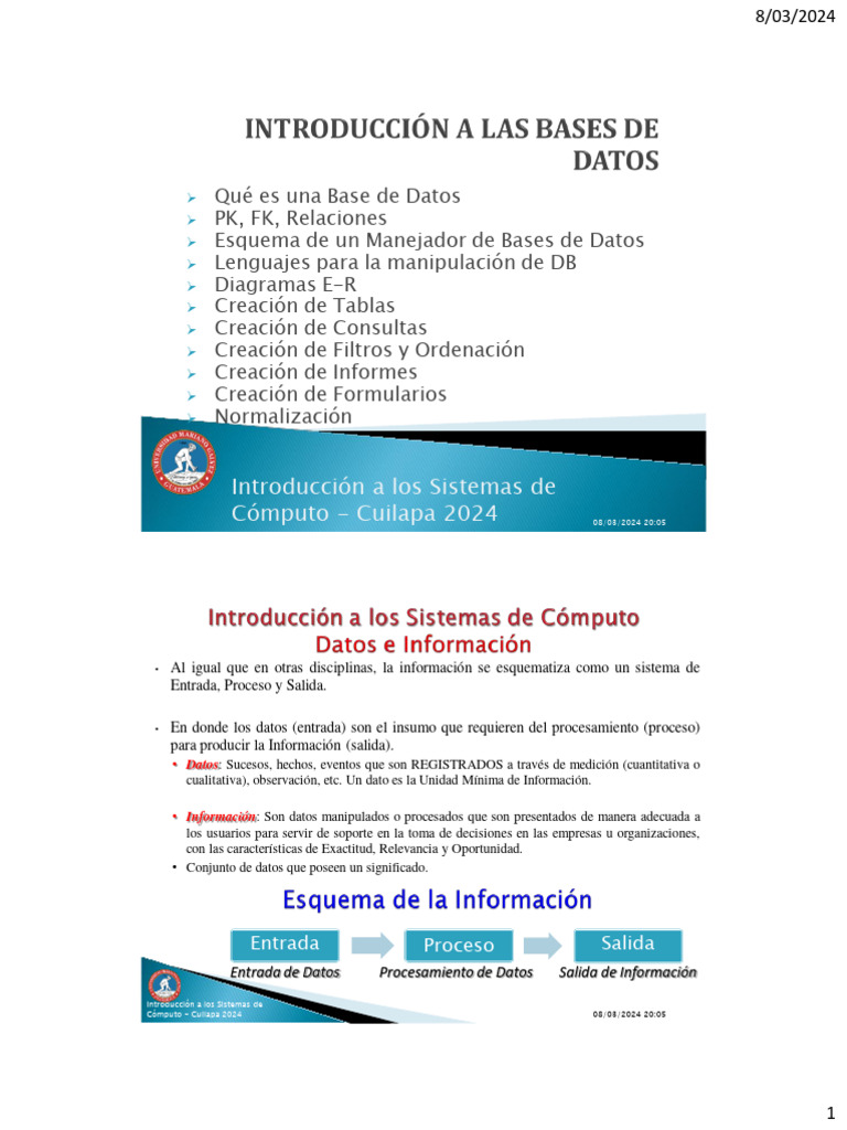 Introducción A Las Bases de Datos | PDF | SQL | Bases de datos