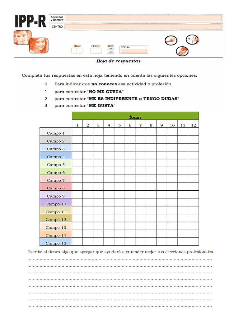 Hoja de Respuestas Ipp R | PDF